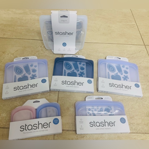 Stasher | Kitchen | Stasher Silicone Reusable Standup Mid Size 3 ...